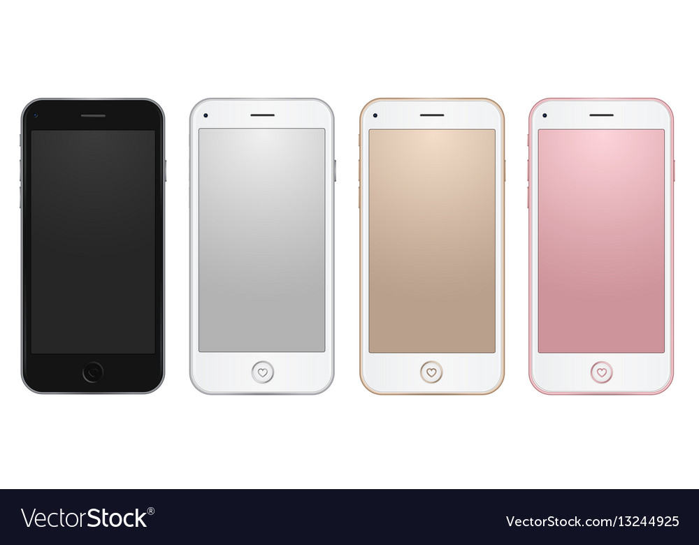 Colored common mobile templates with empty Vector Image