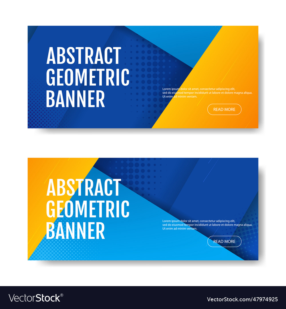 Colorful geometric banner background in blue Vector Image Colorful geometric banner background in blue Vector Image