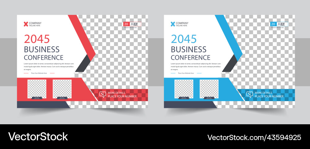 Conference flyer and invitation banner template Vector Image