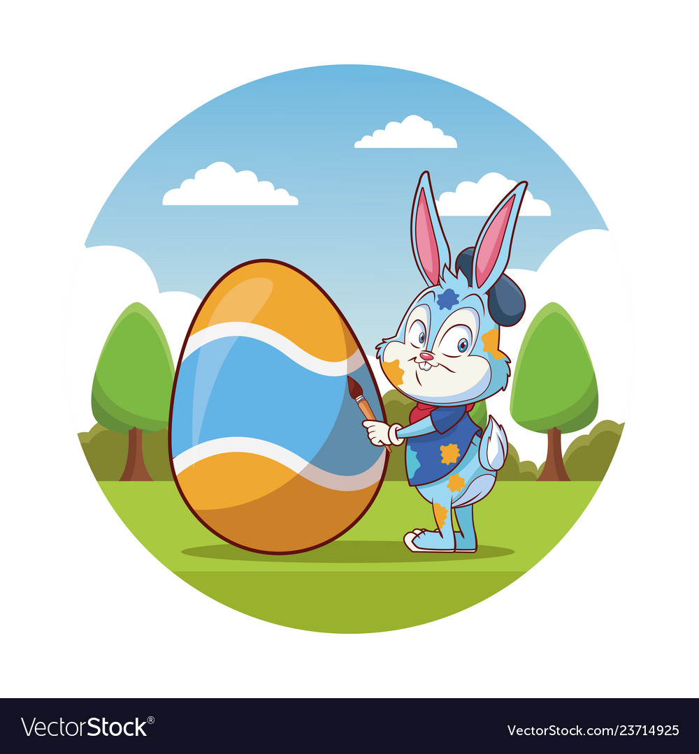 Happy easter cartoon Royalty Free Vector Image