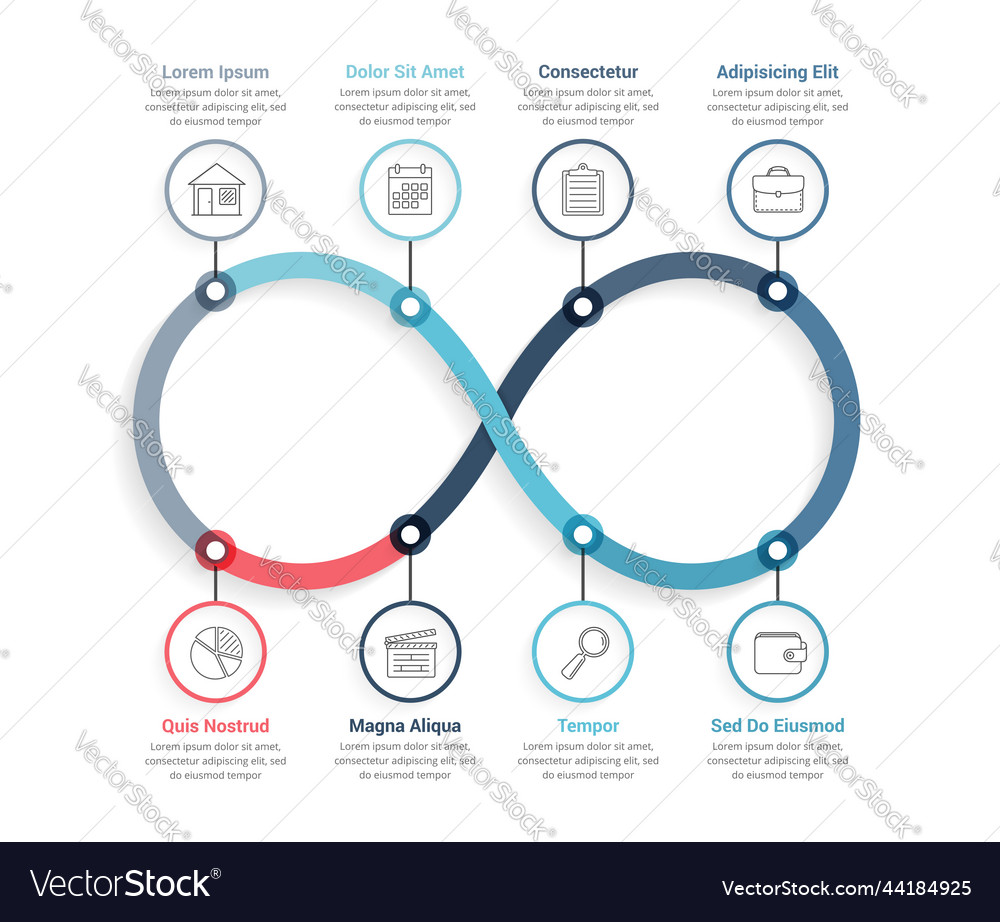 Infinity infographics Royalty Free Vector Image