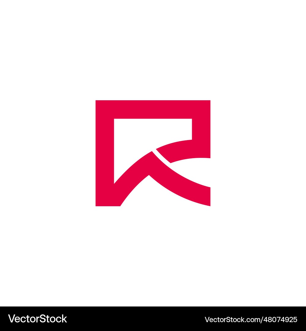 Letter r arrow line geometric red logo Royalty Free Vector