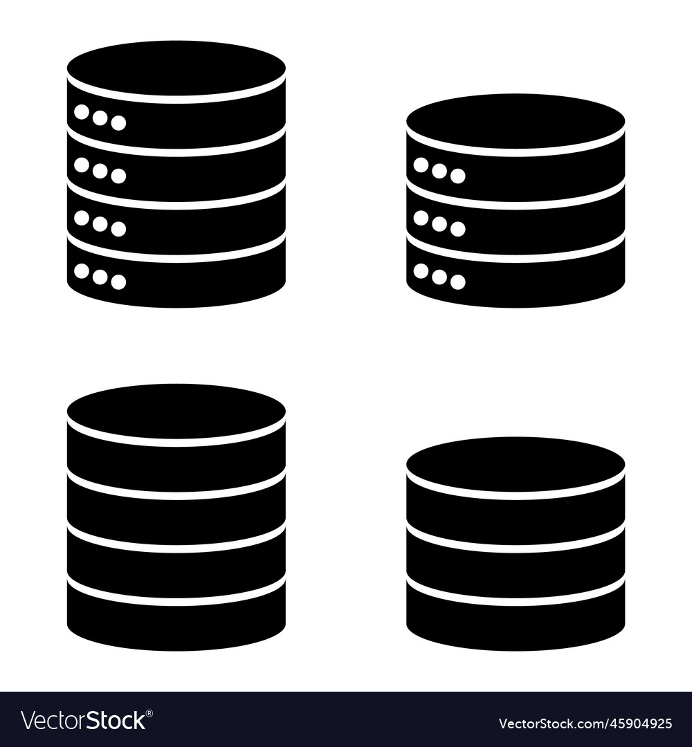 Set of database storage icon internet network Vector Image