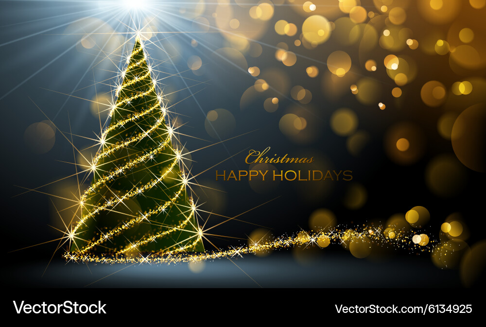 Shining christmas tree Royalty Free Vector Image
