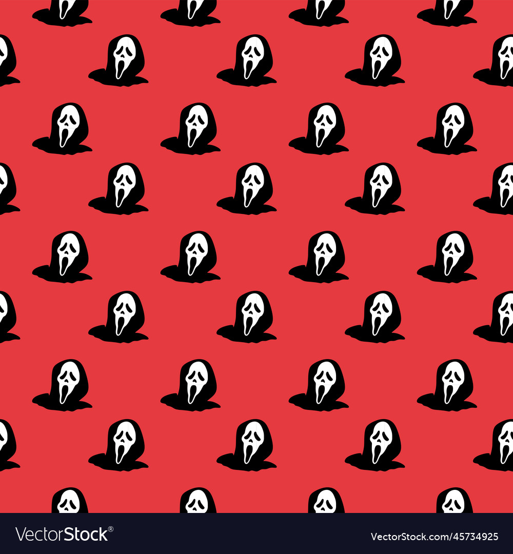 Spooky halloween ghost seamless pattern Royalty Free Vector