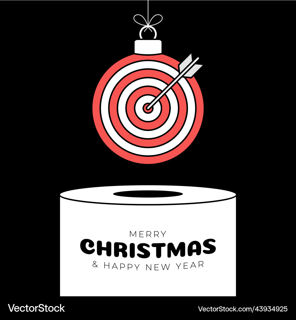 Target christmas bauble pedestal merry Royalty Free Vector
