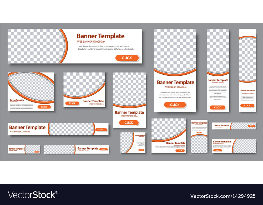 Templates Web Banners In Standard Sizes Royalty Free Vector