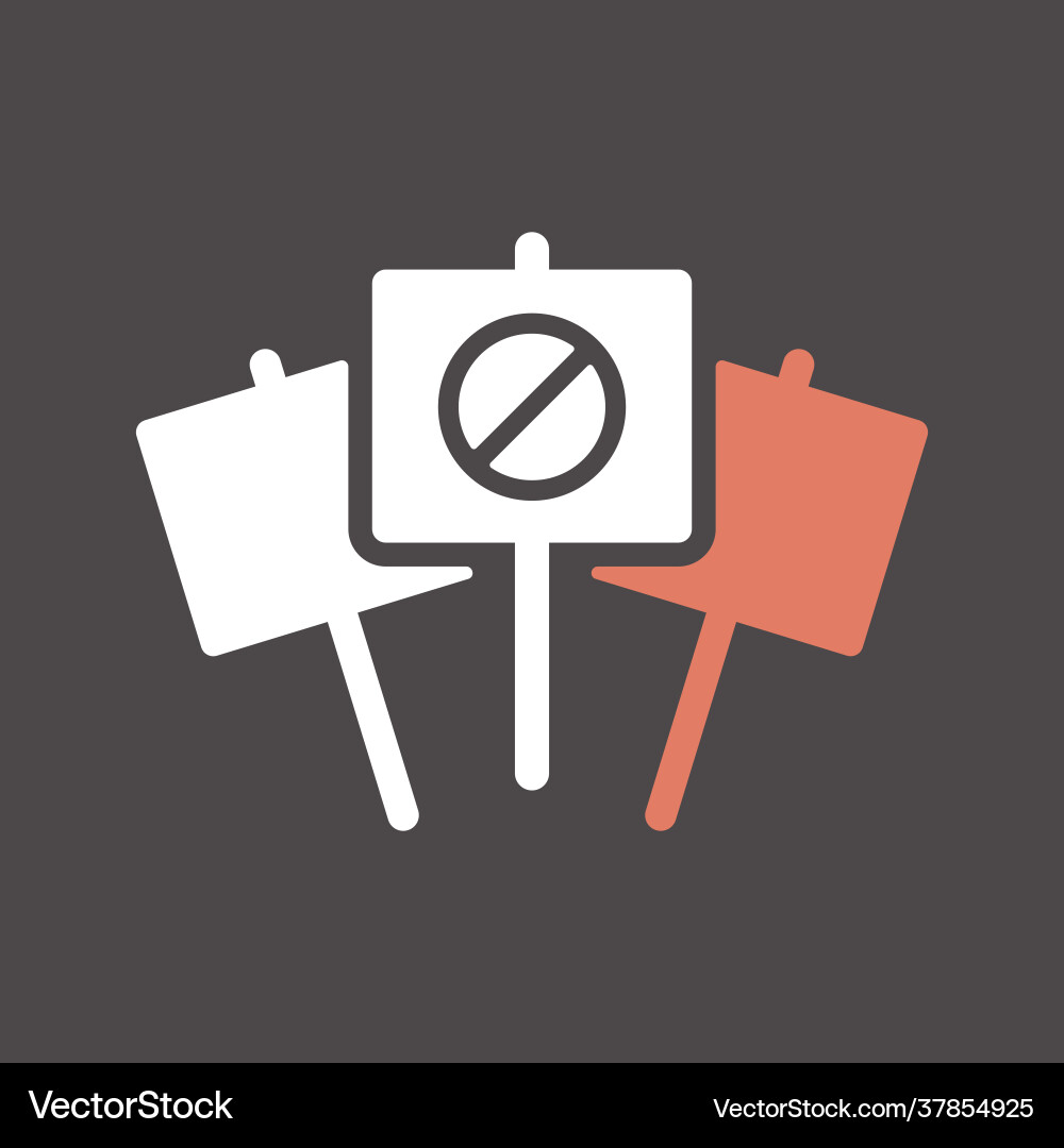 Three placard big sign banner card icon Royalty Free Vector