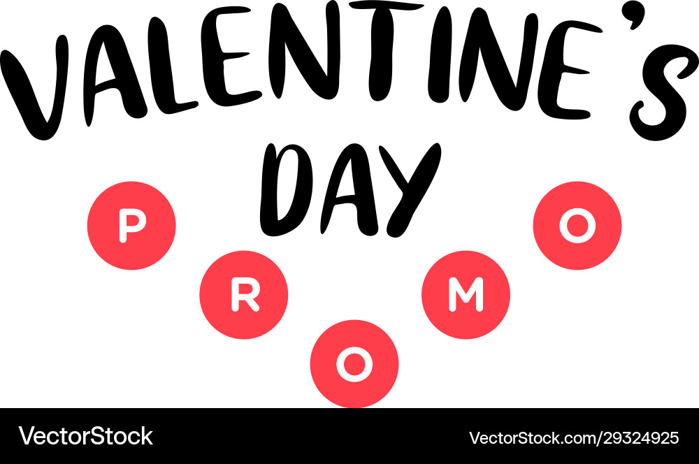 Valentines day promotion text with heart shaped Vector Image