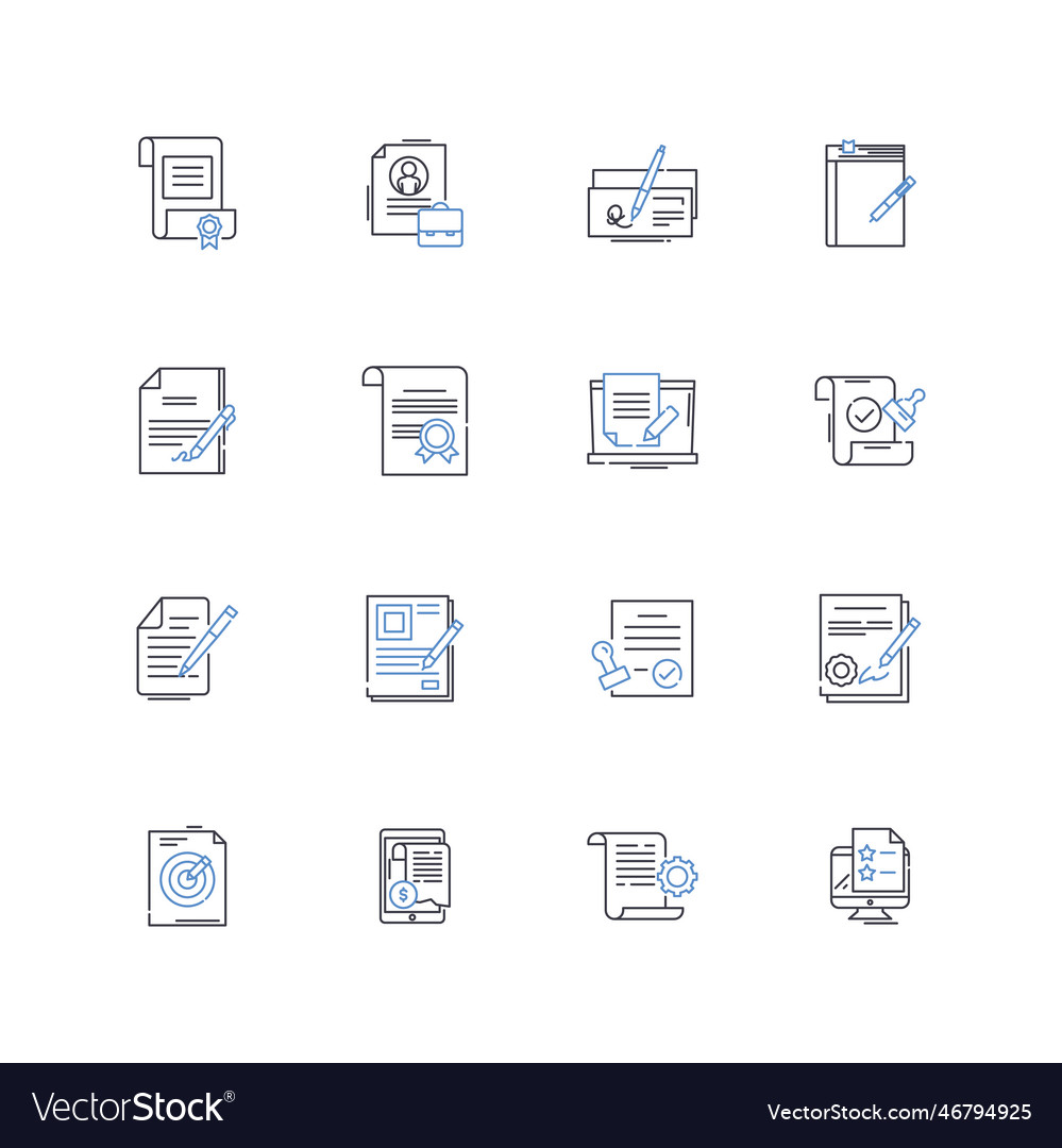 Verification line icons collection authentication Vector Image Verification line icons collection authentication Vector Image