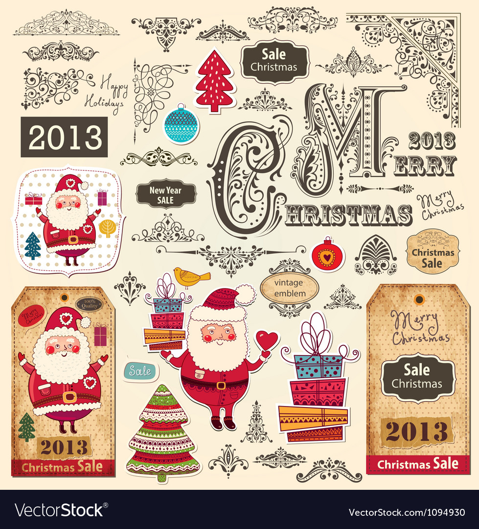 Christmas design elements Royalty Free Vector Image