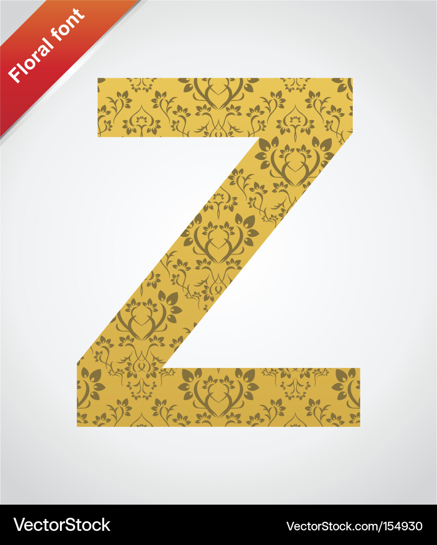 Floral font ornament letter Royalty Free Vector Image