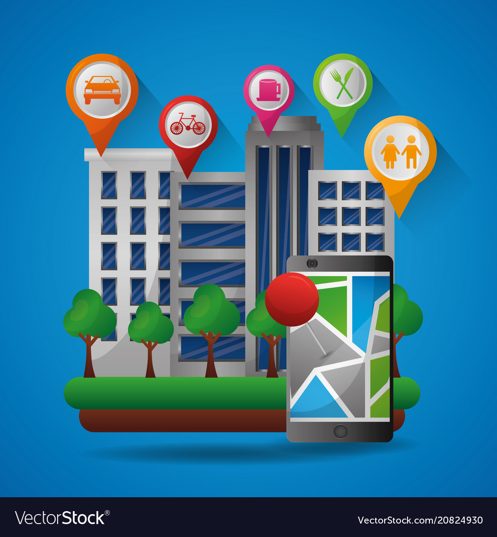 Gps navigation application Royalty Free Vector Image