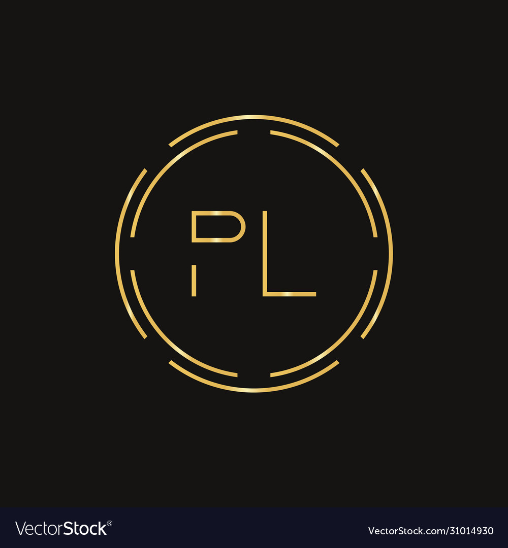 Initial letter pl logo design template Royalty Free Vector