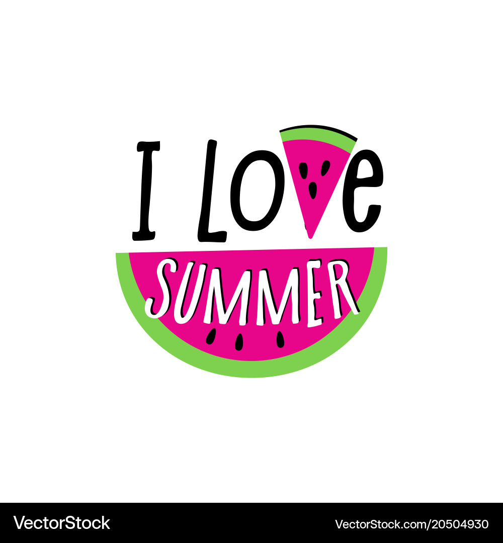 Inscription hello summer and watermelon slice Vector Image