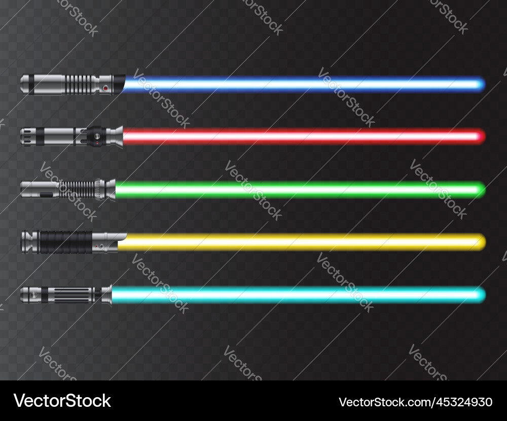 Light swords sci fi laser sabers with glow blades Vector Image