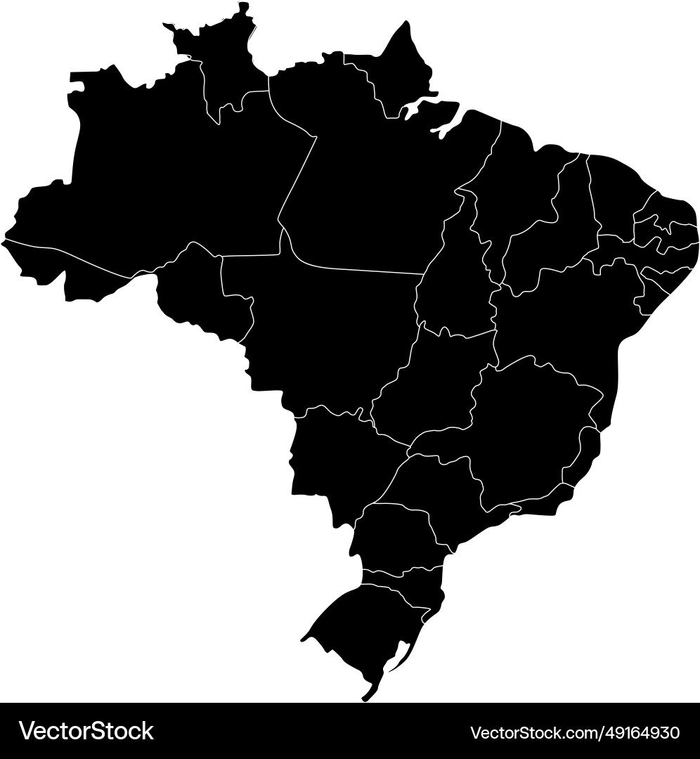 Map of brazil with colored pin maps Royalty Free Vector