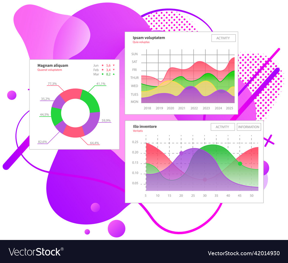 Market diagrams graphic information visualization Vector Image