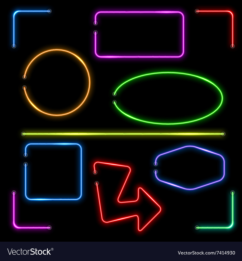 Neon Banners Set Royalty Free Vector Image Vectorstock