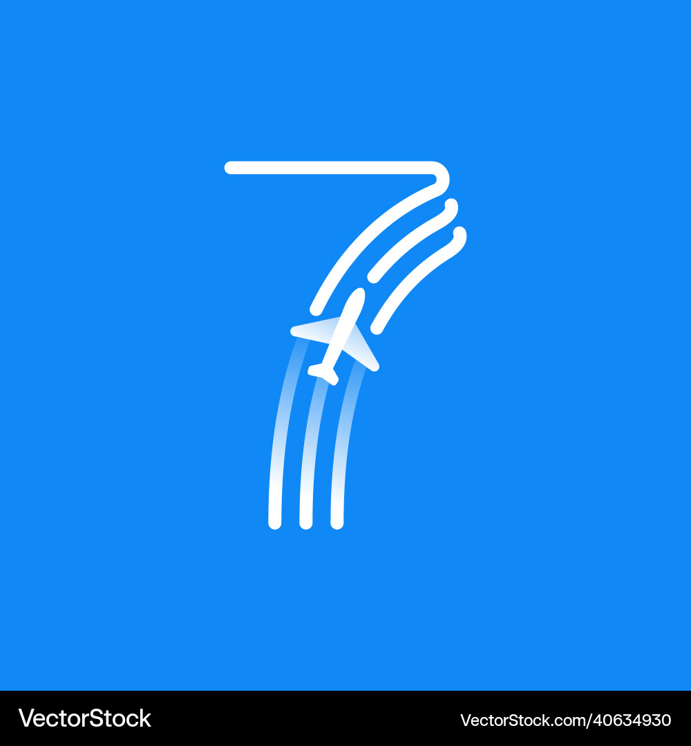 Number seven logo is made of three parallel lines Vector Image