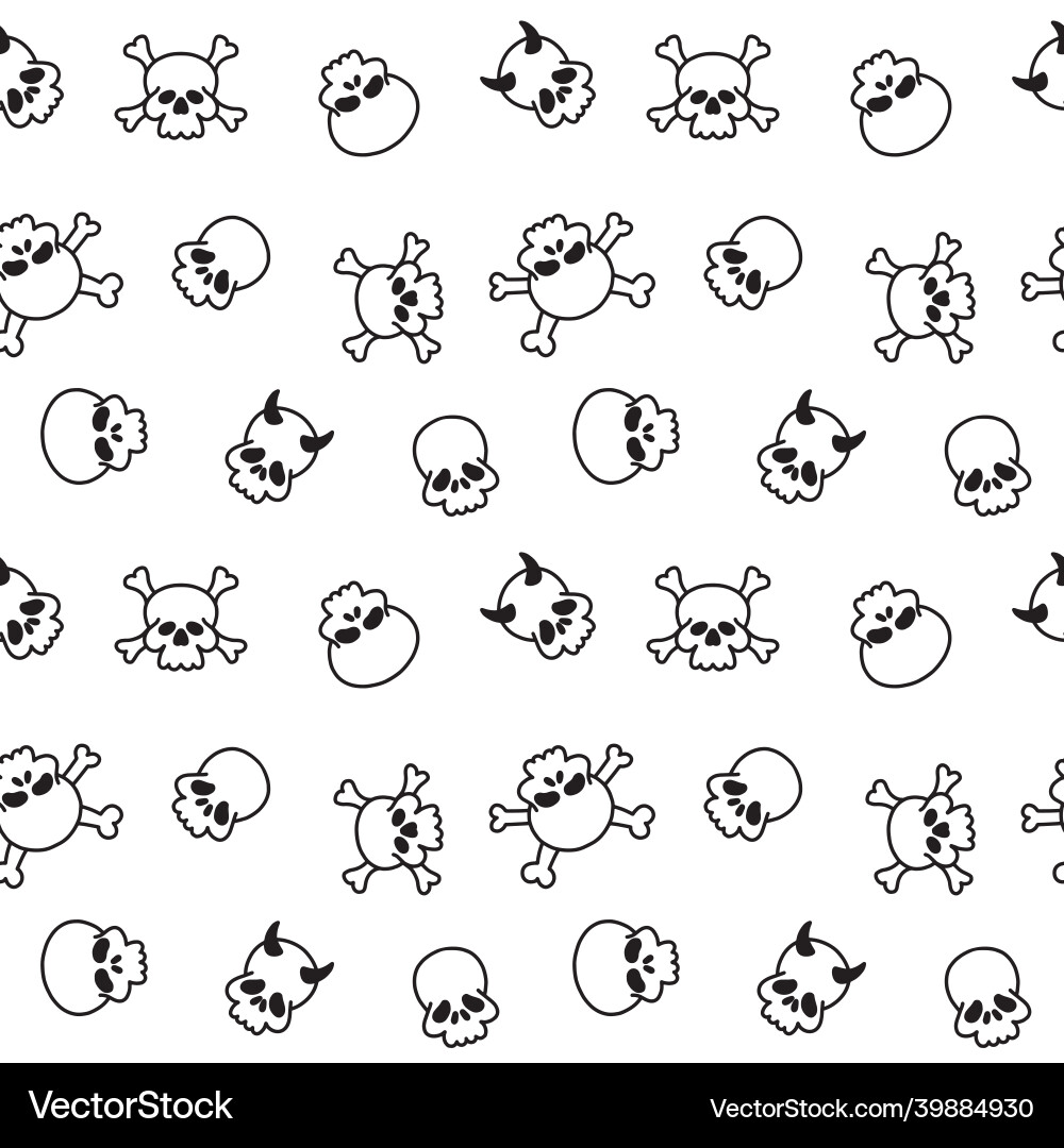 Pattern with small skulls for halloween Royalty Free Vector