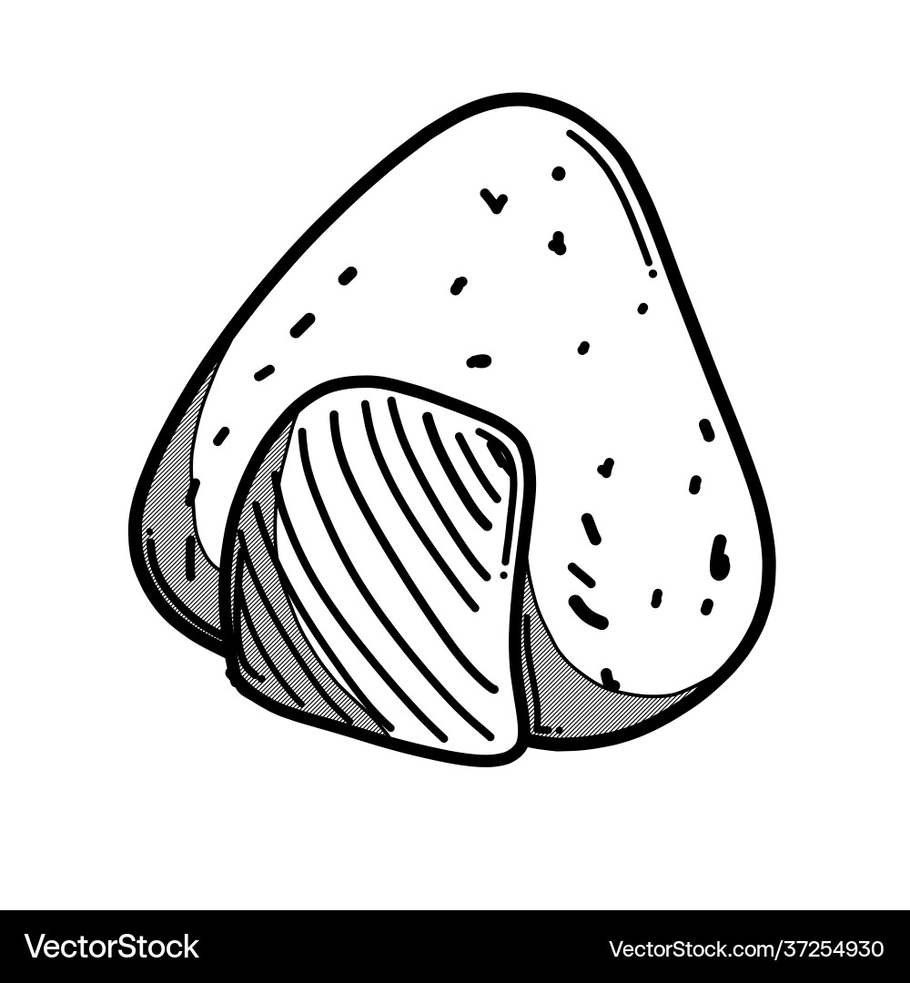 Rice ball doodle icon drawing sketch hand drawn Vector Image