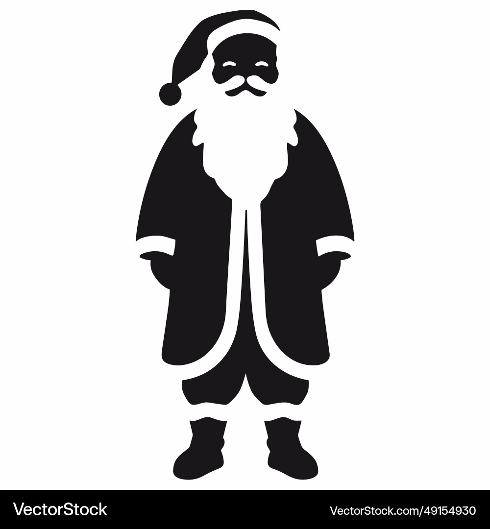Santa claus black icon on white background Vector Image