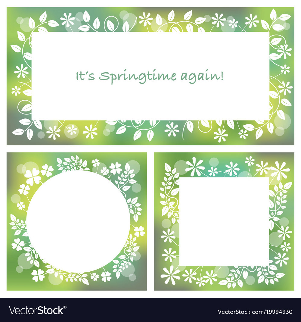 Three abstract springtime frames Royalty Free Vector Image