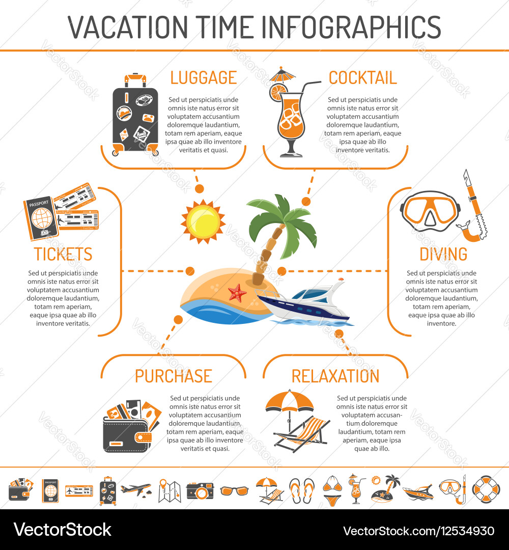 Vacation and tourism infographics Royalty Free Vector Image