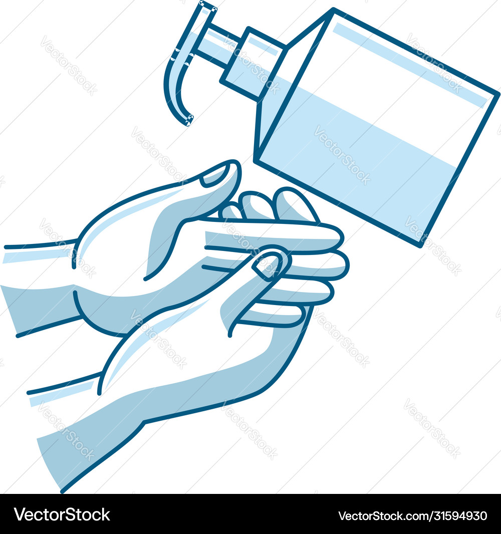 Washing hand with sanitizer liquid soap icon Vector Image