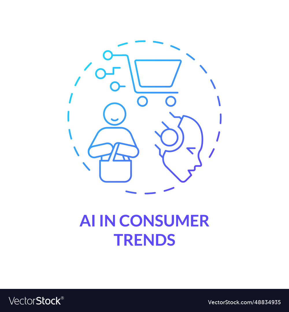 2d Gradient Thin Linear Icon Ai In Consumer Vector Image