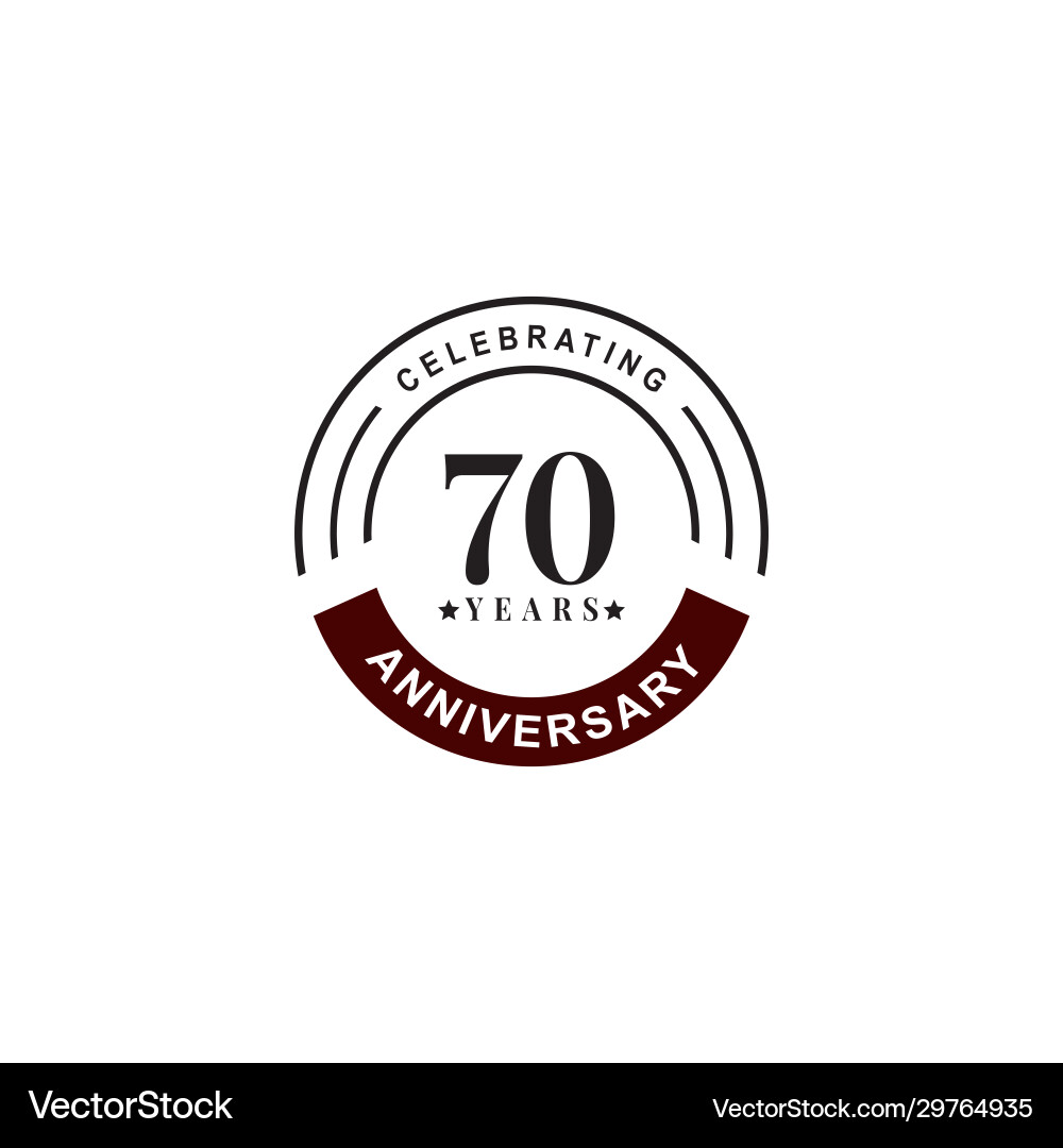 70th year celebrating anniversary emblem logo Vector Image