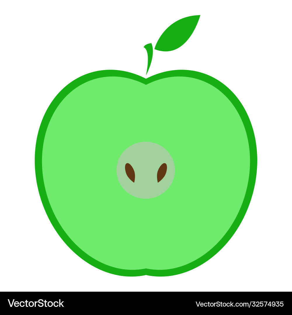 A sliced green apple icon fresh apple logo Vector Image