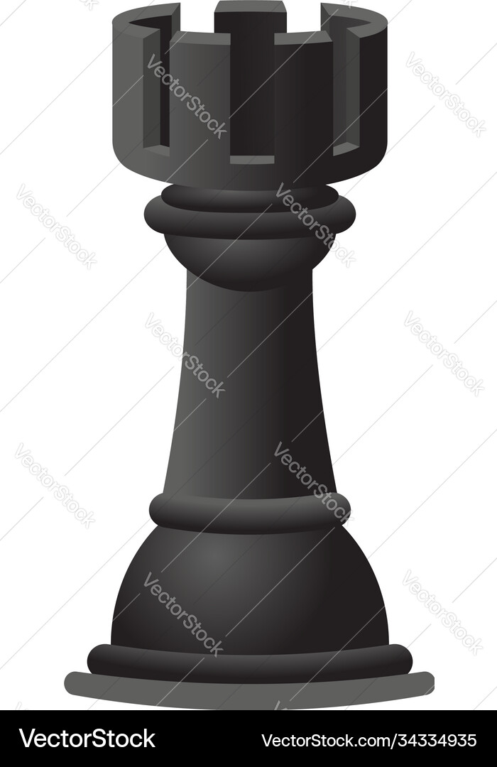 Black chess rook icon cartoon style Royalty Free Vector