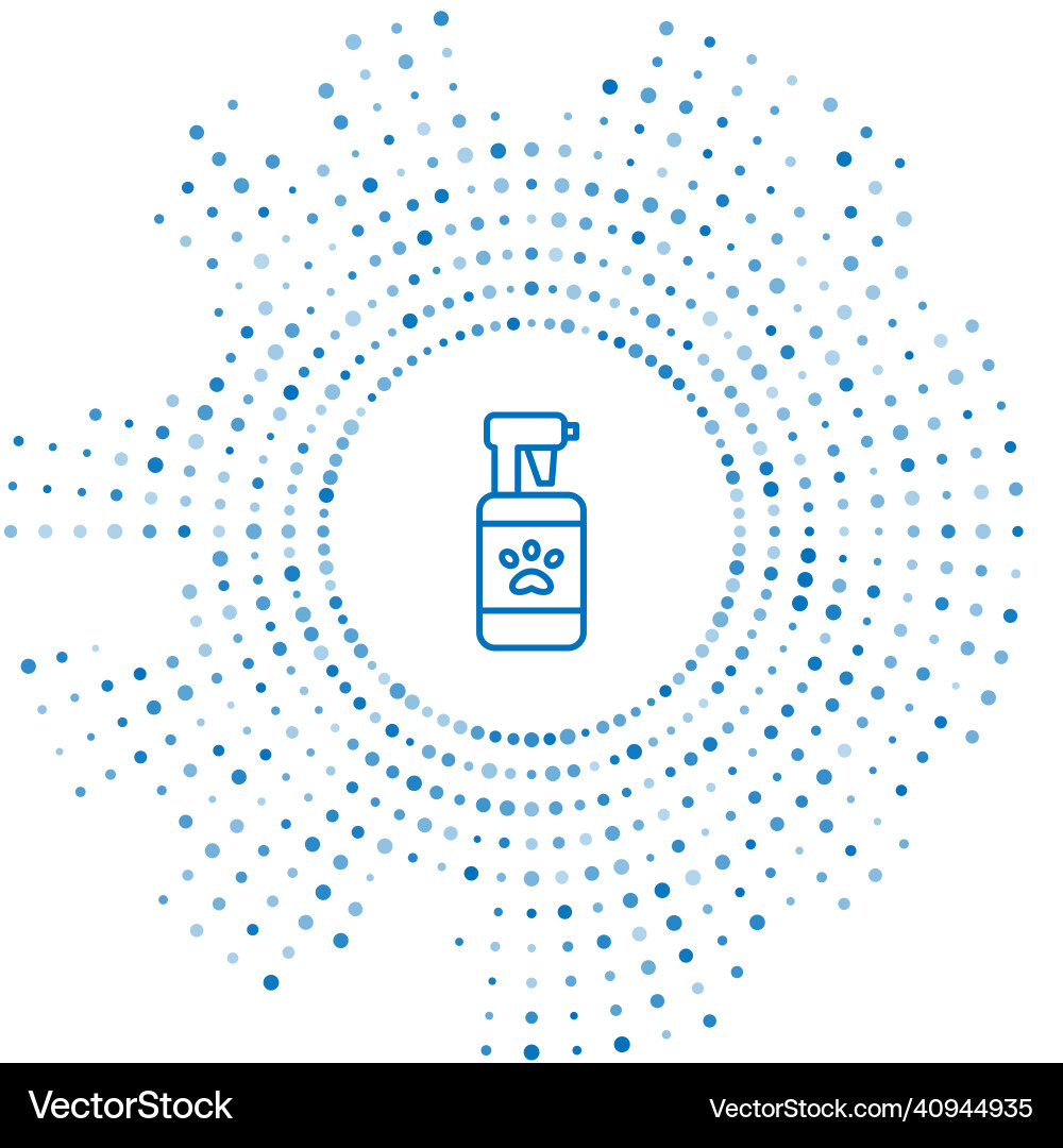 Blue line pet shampoo icon isolated on white Vector Image