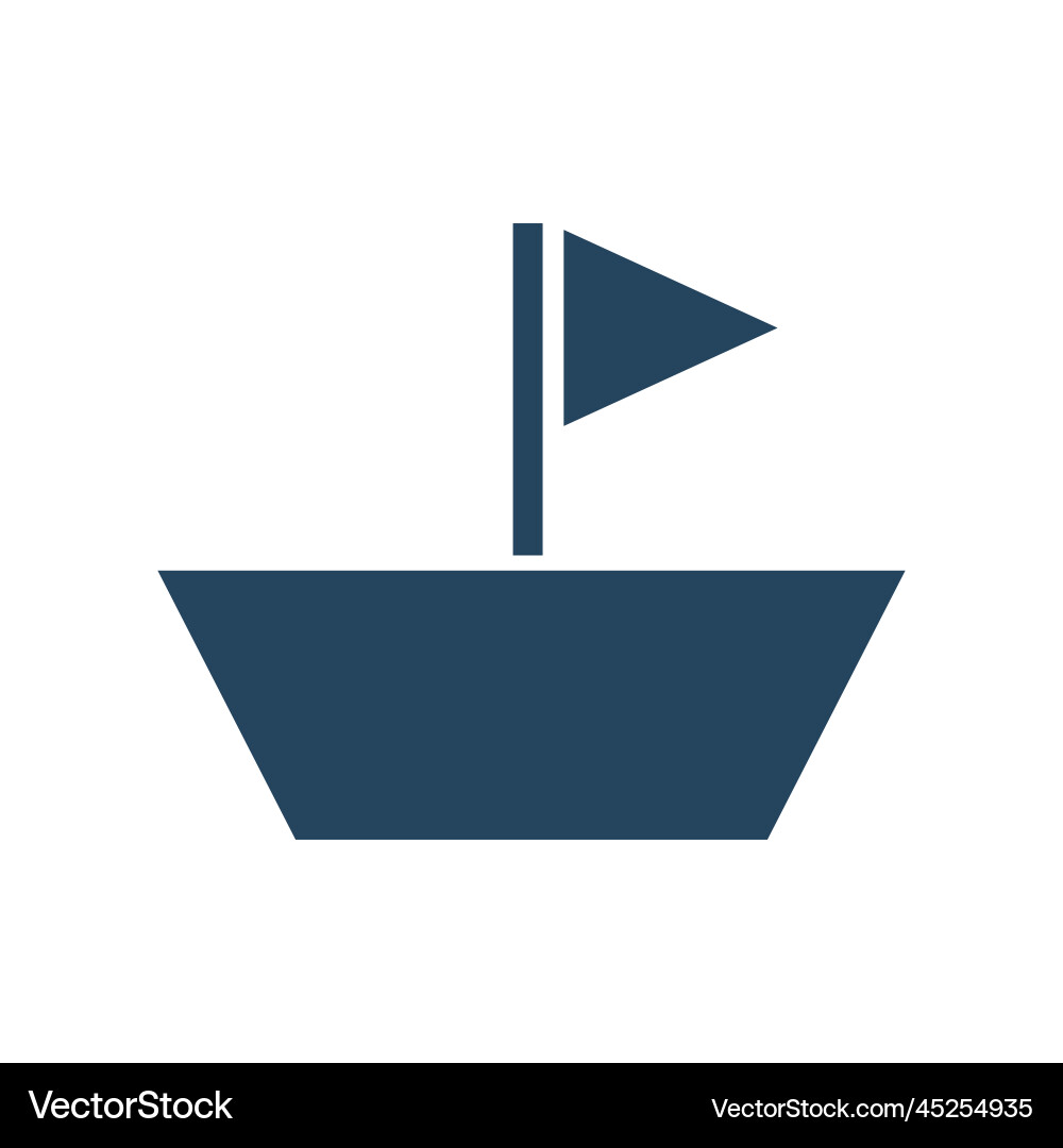 Boat icon with flag or sailboat Royalty Free Vector Image