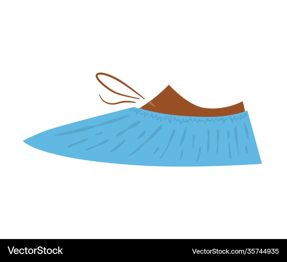 Boot in shoe covers protective medical Royalty Free Vector