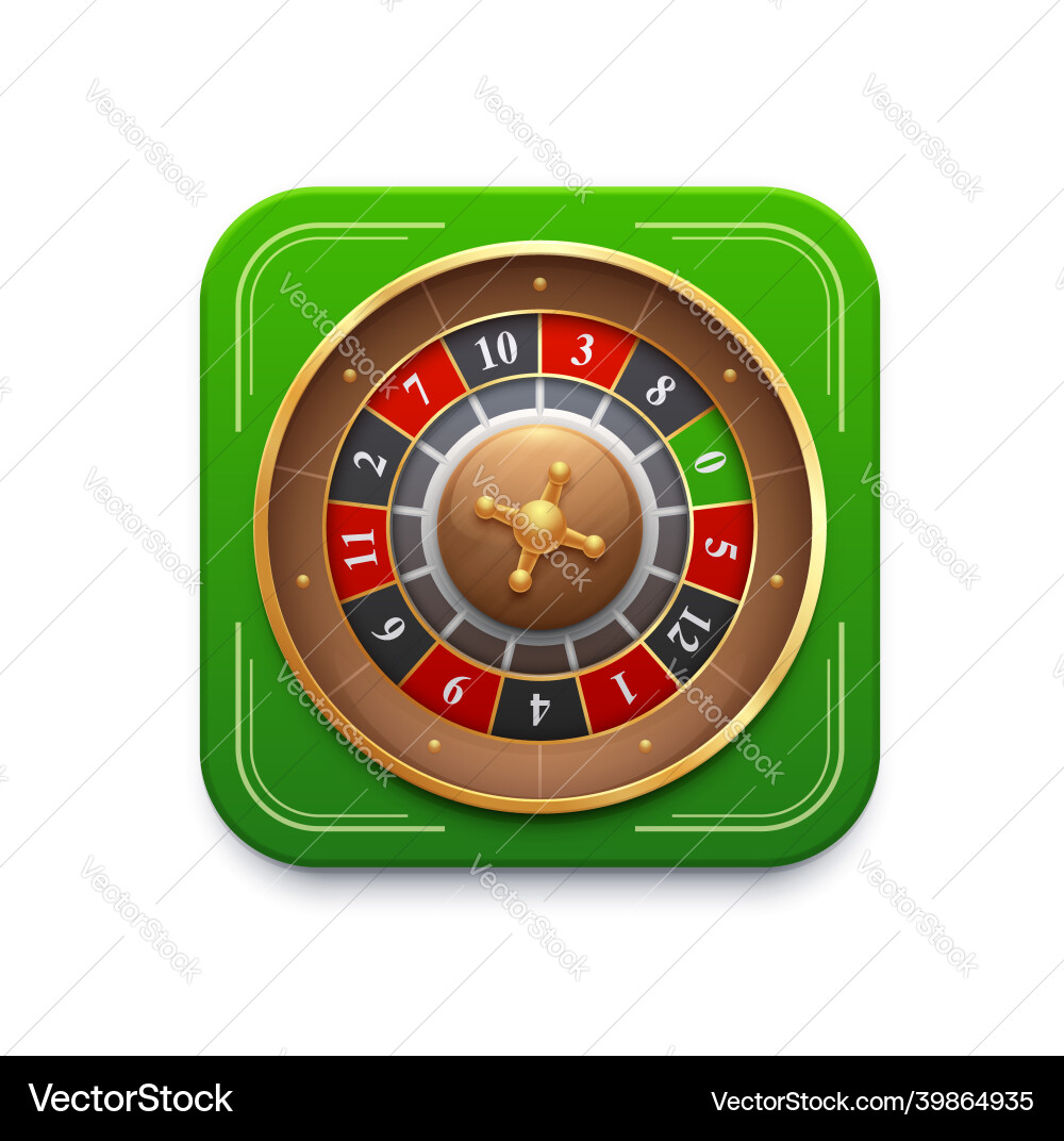 Casino roulette game wheel 3d icon spin Royalty Free Vector