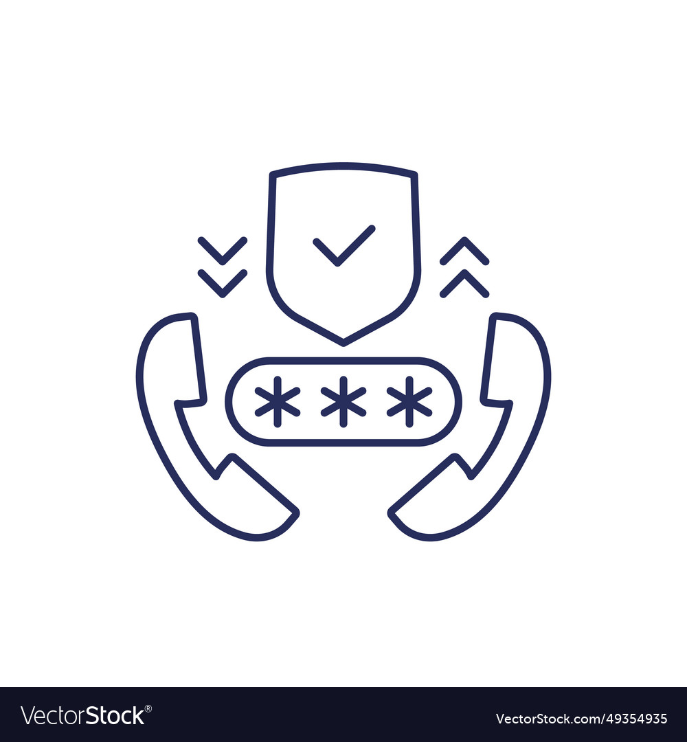 Encrypt phone calls line icon Royalty Free Vector Image Encrypt phone calls line icon Royalty Free Vector Image