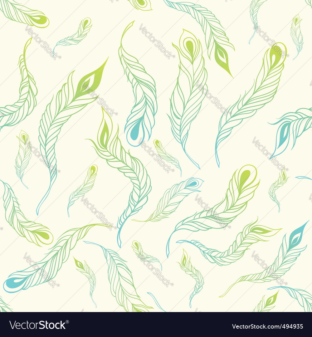 Feather seamless pattern Royalty Free Vector Image