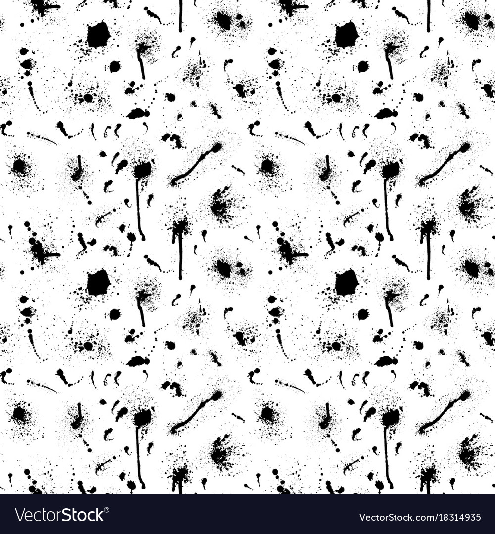 Ink splashes blots splatter seamless pattern Vector Image