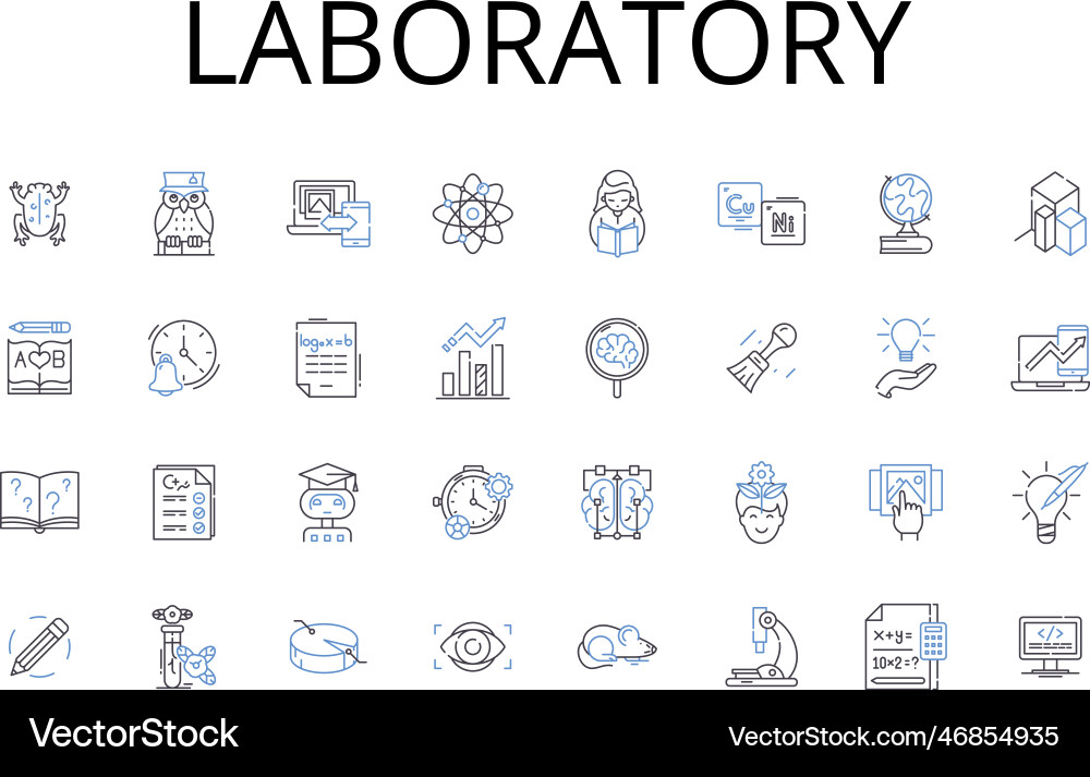 Laboratory line icons collection workshop studio Vector Image