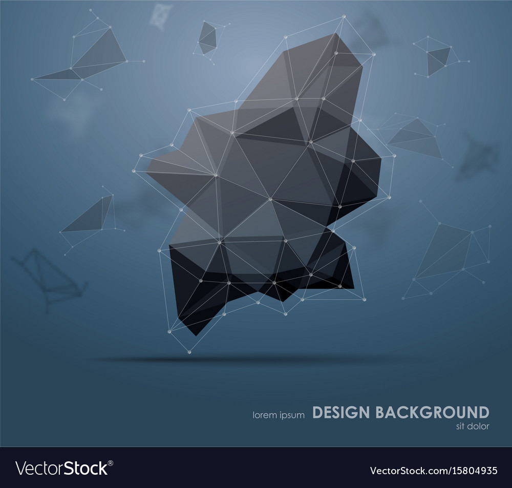 Low polygon geometry elements abstract geometric Vector Image