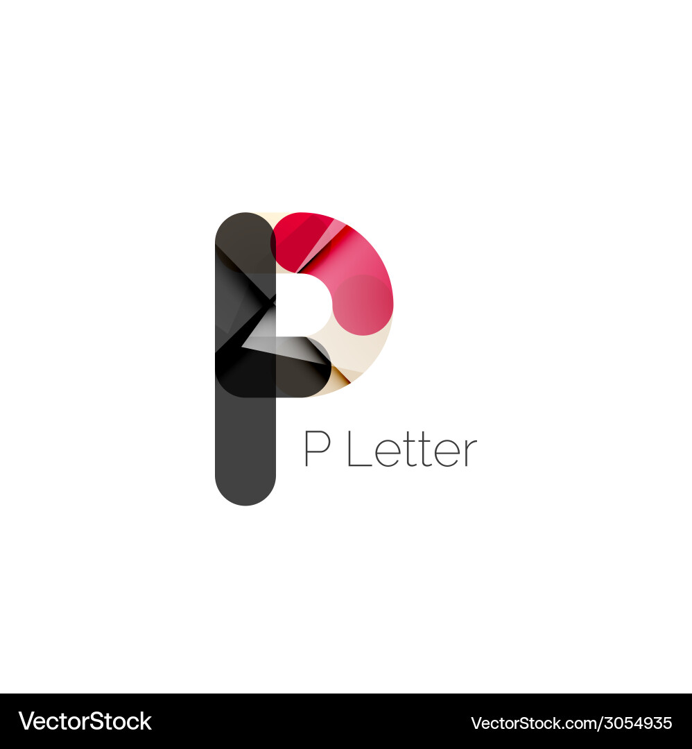 Minimal p font or letter logo design Royalty Free Vector