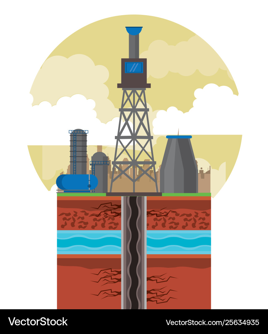 Oil industry and machinery Royalty Free Vector Image
