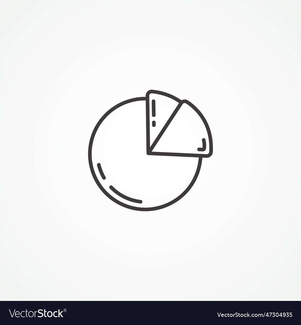Pie chart statistics line icon circle segment Vector Image