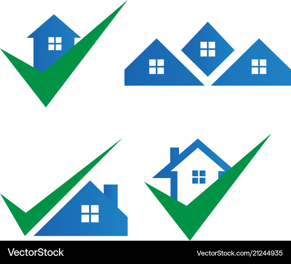 Real estate house logo template Royalty Free Vector Image