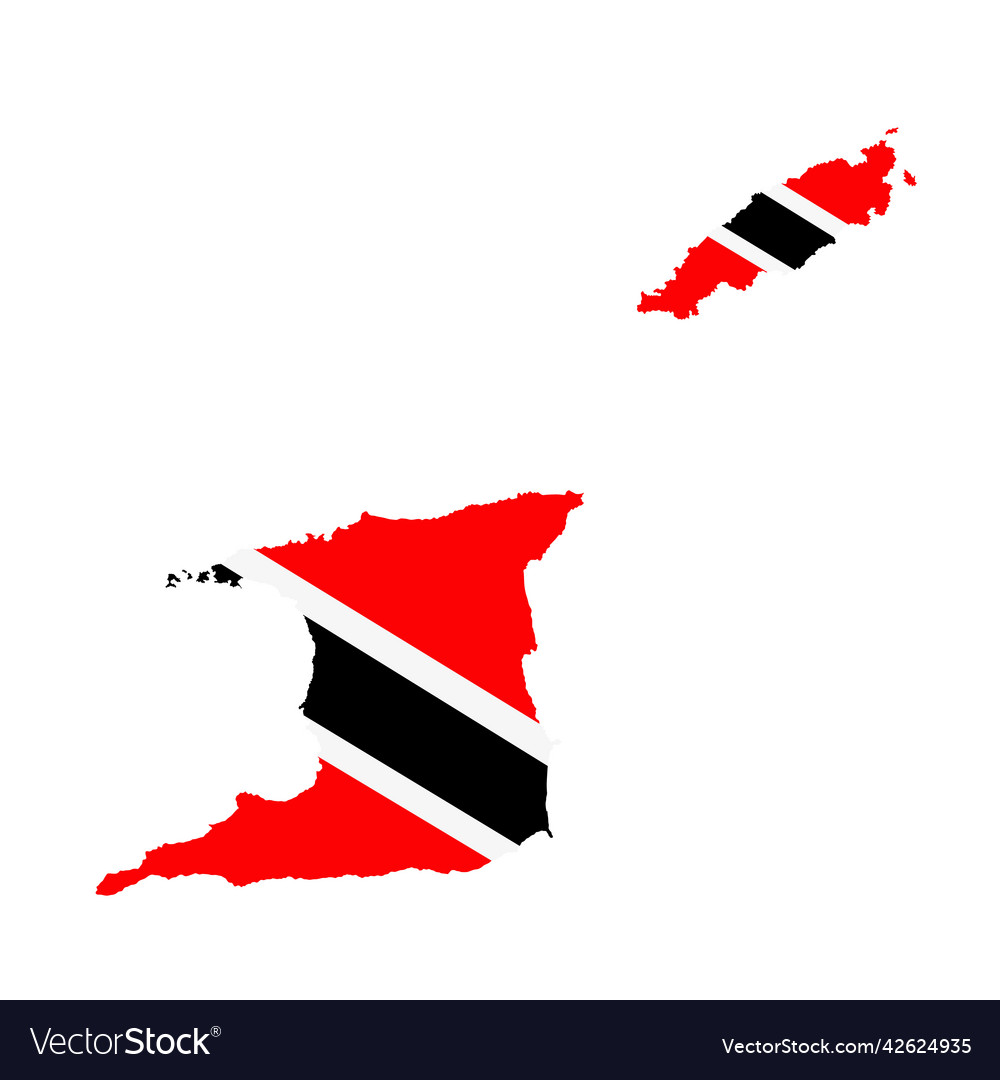 Republic trinidad and tobago map flag silhouette Vector Image Republic trinidad and tobago map flag silhouette Vector Image