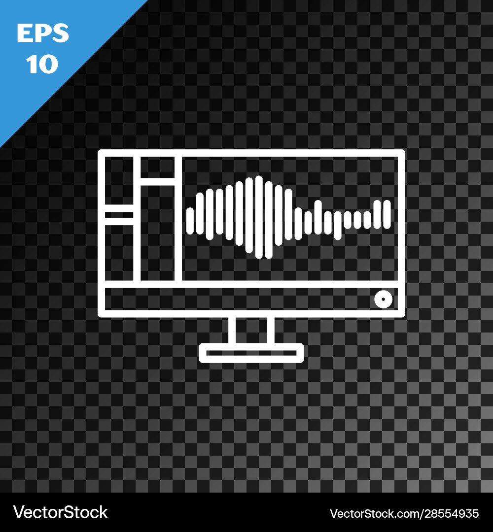White line sound or audio recorder or editor Vector Image