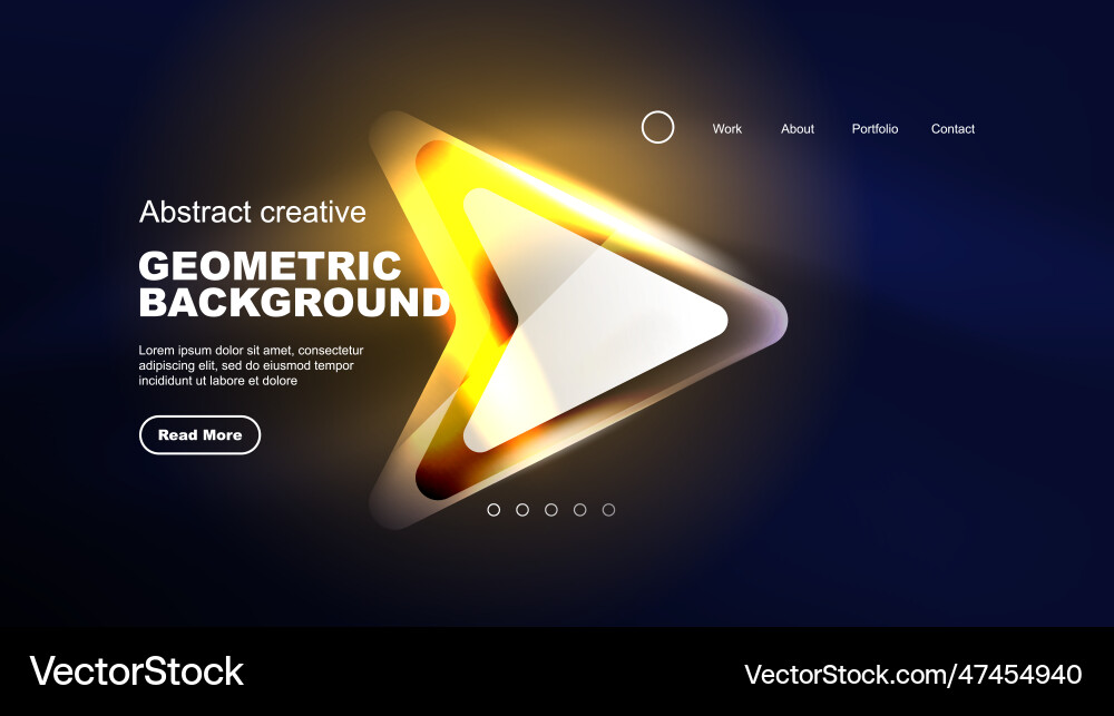 Abstract background landing page glass geometric Vector Image